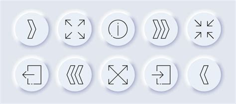 Premium Vector Control Arrows Neomorphism Black Control Buttons Vector Icons