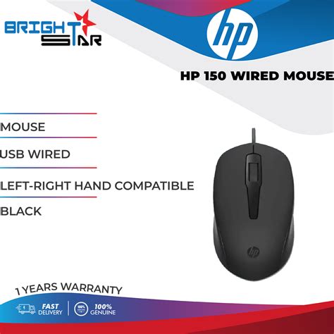 Mouse Hp 150 Wired Mouse Usb Wired Left Right Hand Compatible