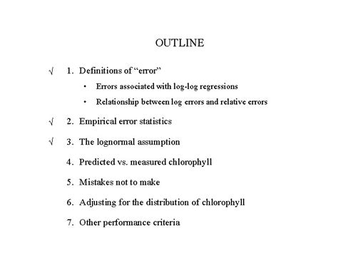 Quantifying The Performance Of A Chlorophyll Algorithm Algorithms