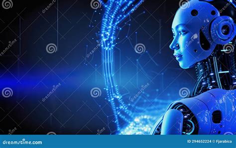 Humanoid Robot Face Stock Illustration Illustration Of Lighting