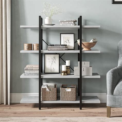 Hltusy 5 Tier Wood Bookshelf 70 Inch Storage Shelves Organizer For