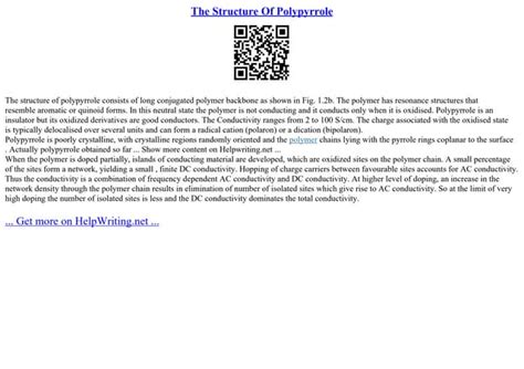 The Structure Of Polypyrrole Ppt
