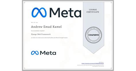 Andrew Emad On Linkedin Completion Certificate For Django Web Framework