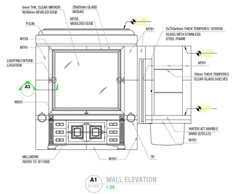 Wall Elevation Design In Autocad 2d Drawing Dwg File Cad File