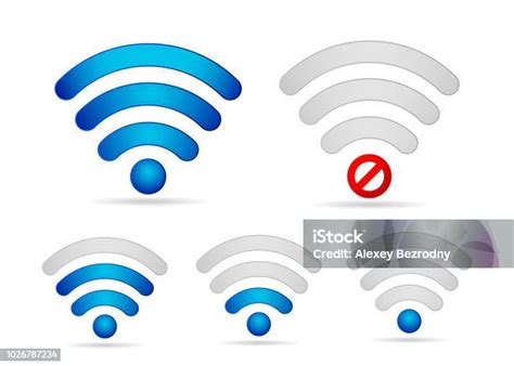 Kumpulan Ikon Kekuatan Sinyal Wifi Ilustrasi Stok Unduh Gambar