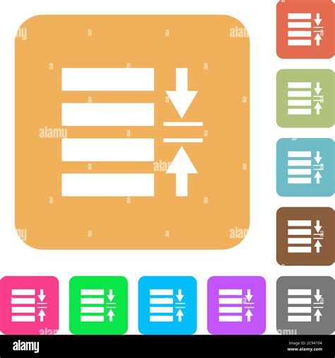 Adjust Line Spacing Flat Icons On Rounded Square Vivid Color Backgrounds Stock Vector Image