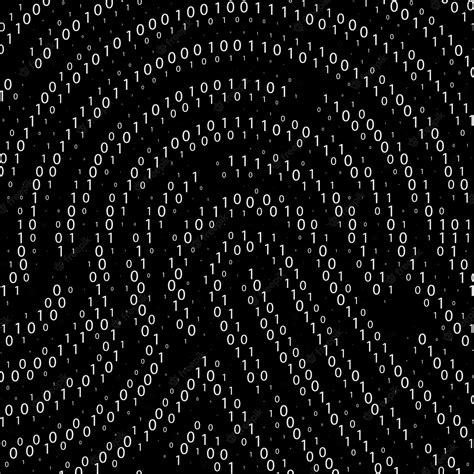 Premium Vector Binary Code By Fingerprint Shape Cyber Security Technology Digital