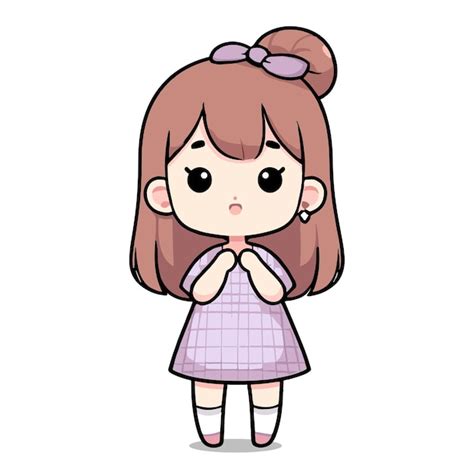 Premium Vector Cute Smiling Girl Cartoon Art Illustration