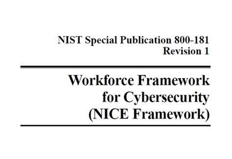 Workforce Framework For Cybersecurity NICE Framework