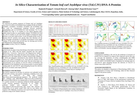 Pdf In Silico Characterization Of Tomato Leaf Curl Joydebpur Virus Tolcjv Dna A Proteins