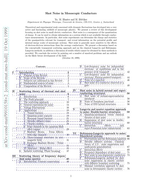 Shot Noise In Mesoscopic Systems Pdf Wave Function Boson