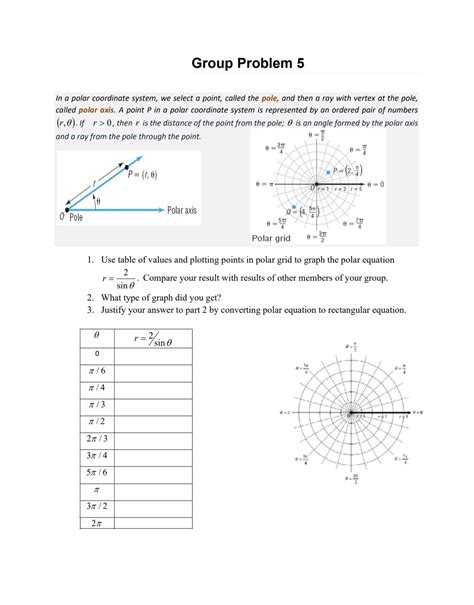 solved group problem 5in a polar coordinate system we