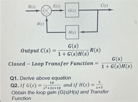 Solved Output Cs1gshsgsrs Closed Loop Transfer