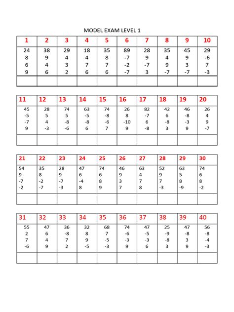 model exam level 1 pdf