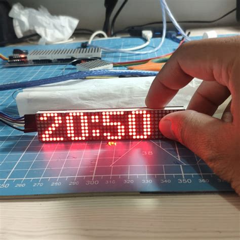 jual mini module led matrix display 32x8 warna merah driver max7219