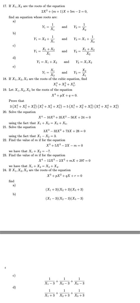 Solved 17 If X1 X2 Are The Roots Of The Equation