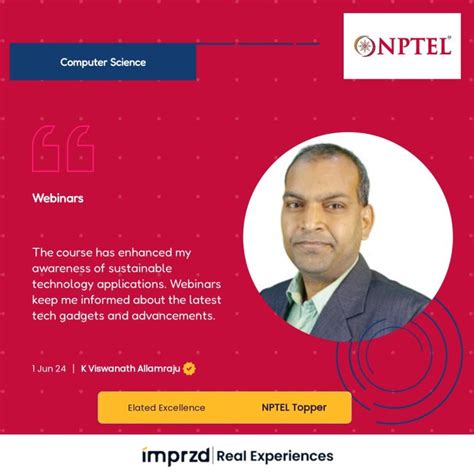 dr k viswanath allamraju on linkedin nptel