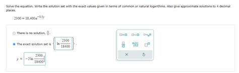 Solved Solve The Equation Write The Solution Set With The Chegg Com