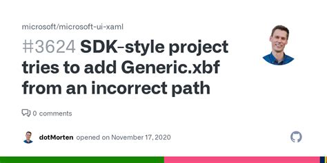 Sdk Style Project Tries To Add Genericxbf From An Incorrect Path