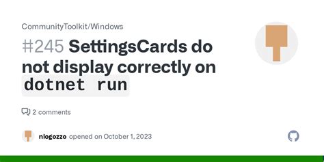 settingscards do not display correctly on `dotnet run` · issue 245
