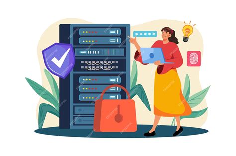 서버 유지 보수 그림 개념 흰색 배경에 고립 된 평면 그림 프리미엄 벡터