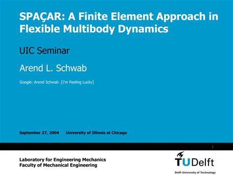 Ppt SpaÇar A Finite Element Approach In Flexible Multibody Dynamics Powerpoint Presentation