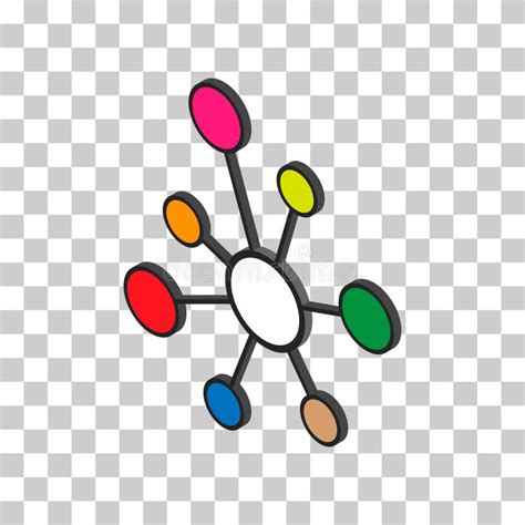 Hub Isometric Network Icon Connect Structure Vector Symbol Isolated Background Technology