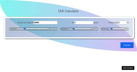 Emi Calculator Codesandbox