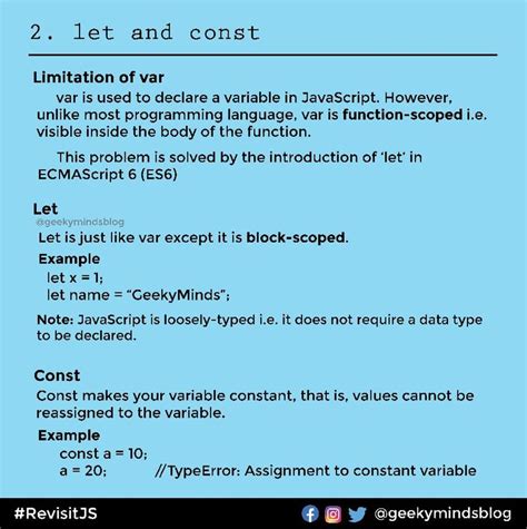 Let And Const Learn Computer Coding Web Development Programming