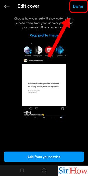 How To Add Cover Photo To Instagram Reel 8 Steps With Pictures