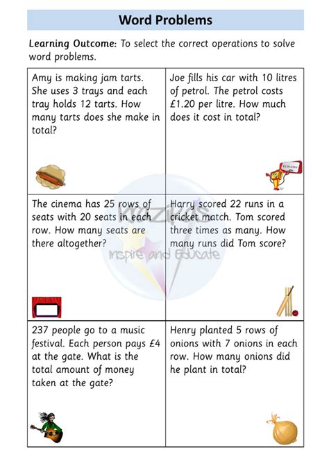 Word Problems Mixed Operations Inspire And Educate By Krazikas