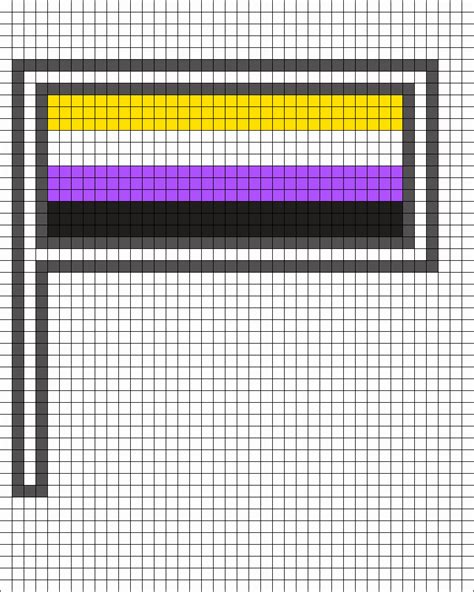 Non Binary Pride Flag Perler Bead Pattern Bead Sprites Simple Fuse Bead Patterns