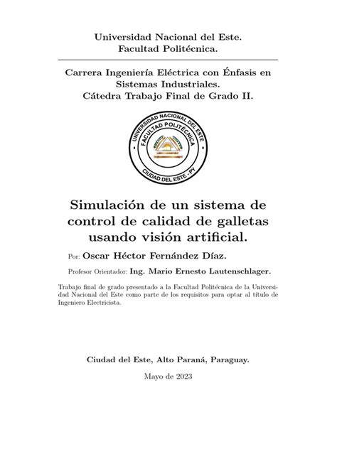 Simulación De Un Sistema De Control De Calidad De Galletas Usando