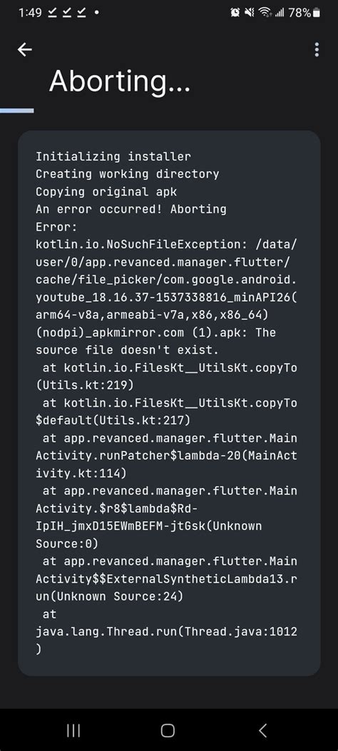 What Does This Abort Message Mean Rrevancedapp