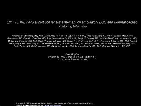 2017 Ishnehrs Expert Consensus Statement On Ambulatory Ecg