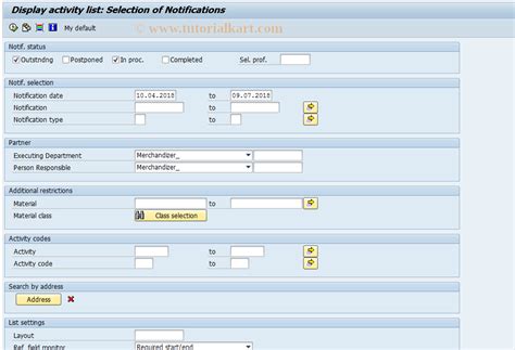 QM SAP Tcode Display Activity List