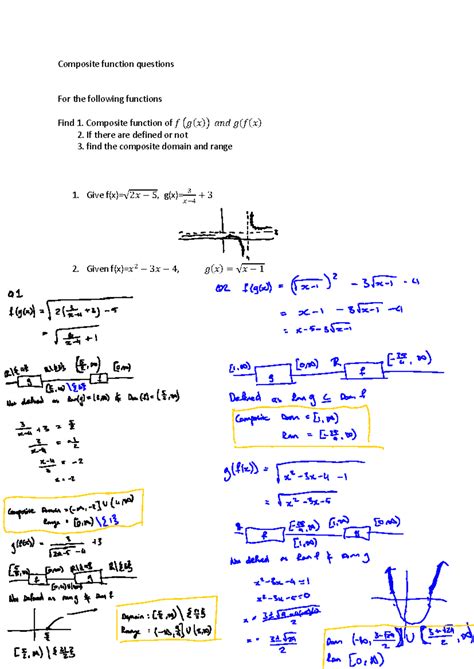 Composite function questions Composite function of 𝑓 𝑔 𝑥 𝑎𝑛𝑑 𝑔 𝑓 𝑥 If there are defined
