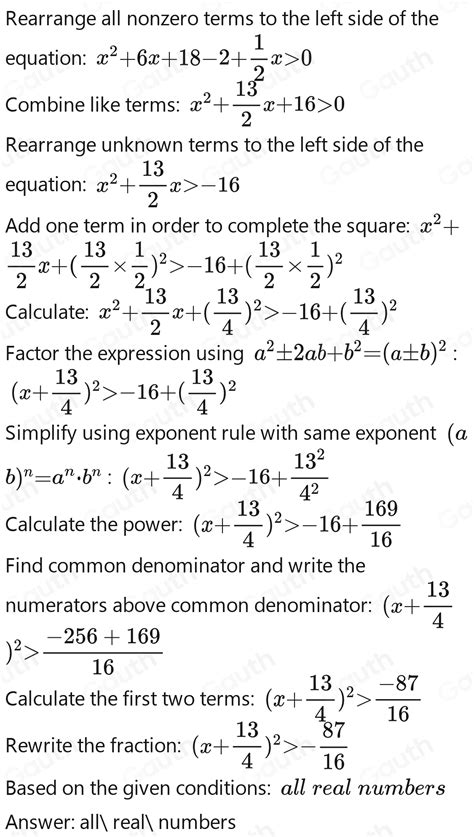solved prove that for all values of x x 2 6x 18 2 1 2 x [math]