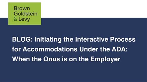 Initiating The Interactive Process For Accommodations Under The Ada
