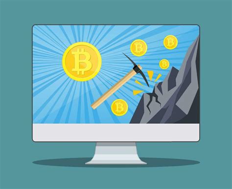 Bitcoin Mining Concept With Monitor 35953301 Vector Art At Vecteezy