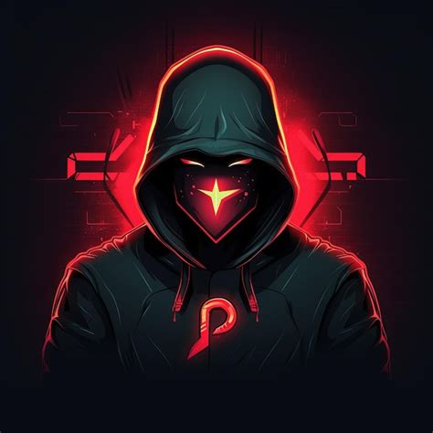 Premium Photo Hooded Hacker Logo Mascot