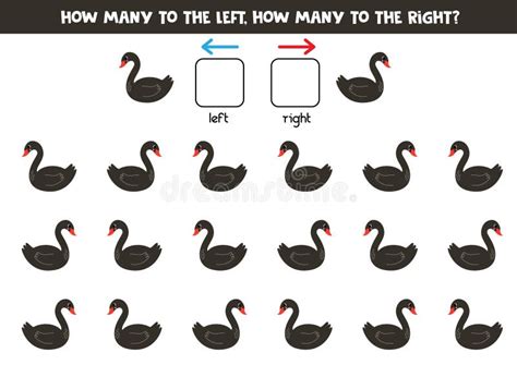 Left Or Right With Cute Cartoon Black Swan Logical Worksheet For
