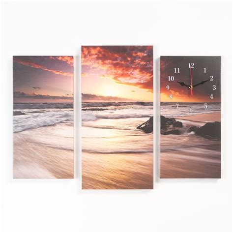 Часы настенные модульные серия Природа Море 60 х 80 см 9403018 Купить по цене от 999