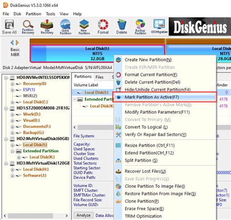 Active Partition Mark Partition As Active Diskgenius