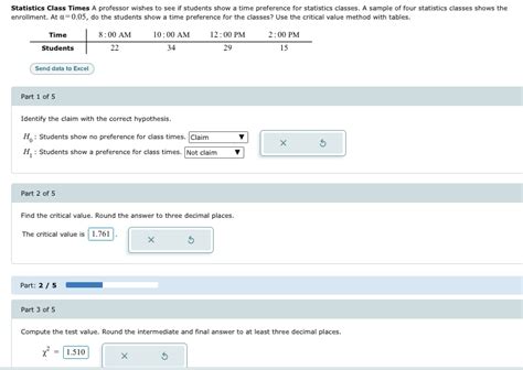 Solved Statistics Class Times A Professor Wishes To See If Chegg
