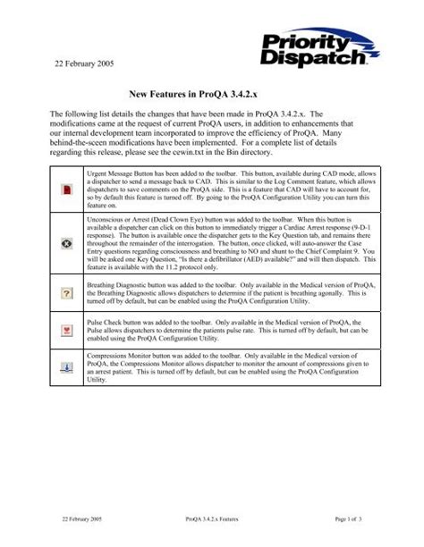 New Features In Proqa 3 4 2 X Priority Dispatch Corporation