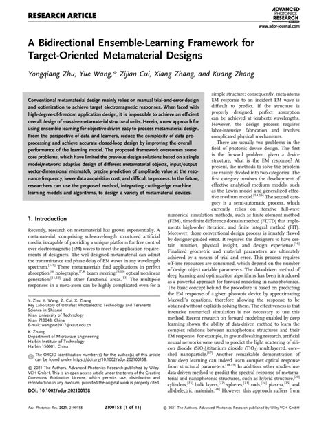 Pdf A Bidirectional Ensemble‐learning Framework For Target‐oriented