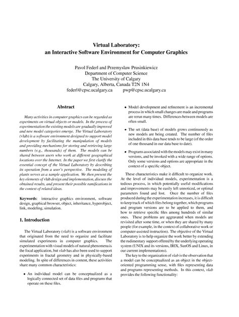 virtual laboratory an interactive software environment for computer
