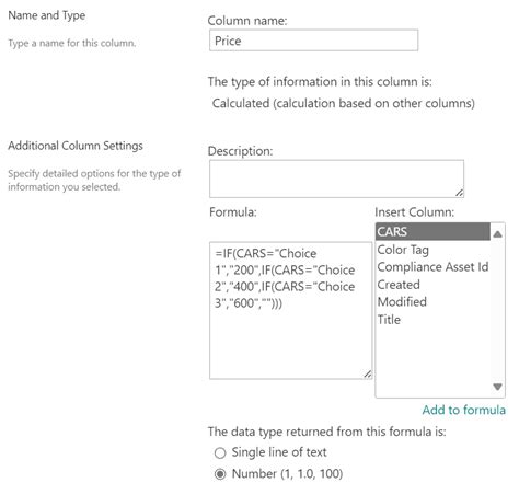 How To Set A Column Values Base On The Selection Of Another Choice