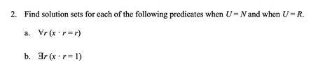 Solved 2 Find Solution Sets For Each Of The Following
